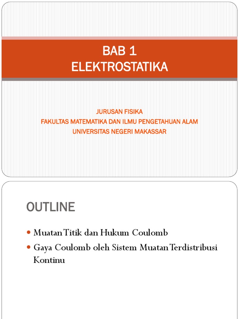 Bab 1 Elektrostatika | PDF