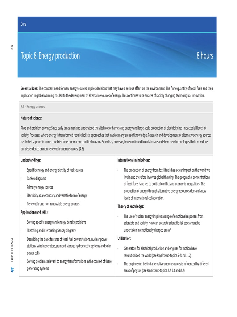 Topic 8 Energy Production | PDF | Energy Development | Climate Change