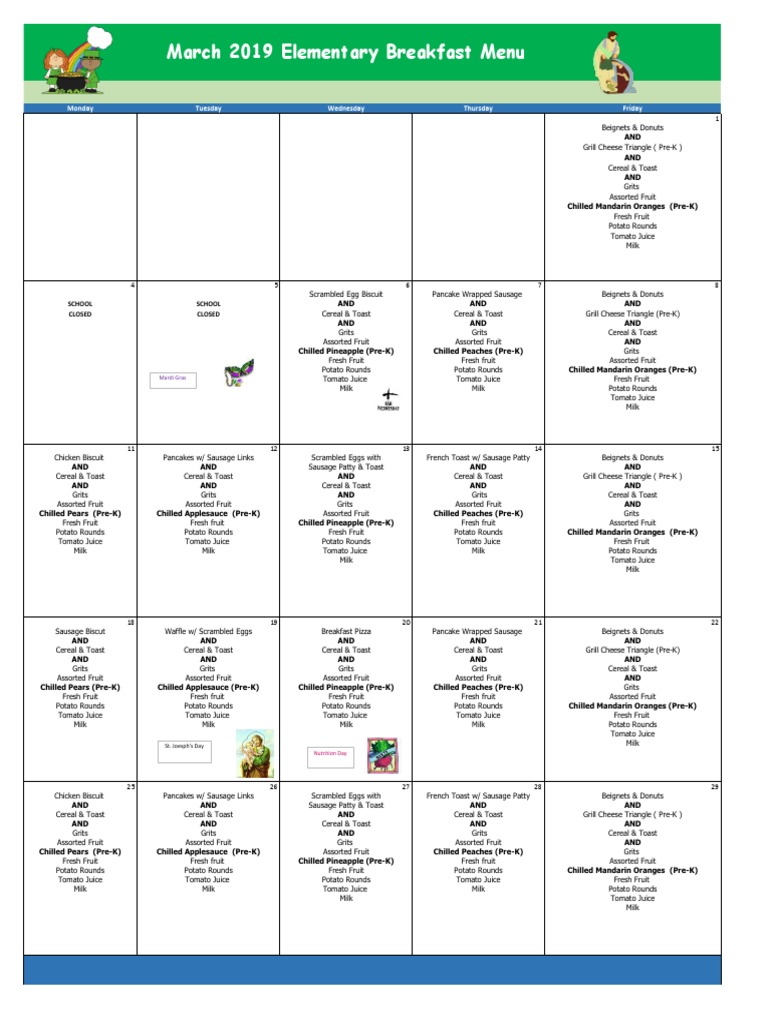2019 March Menu | PDF | Food And Drink | Foods