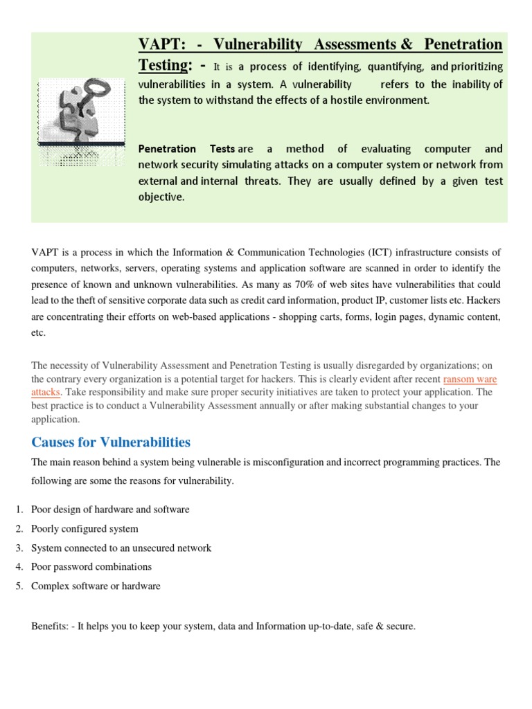 VAPT: - Vulnerability Assessments & Penetration Testing | Download Free ...