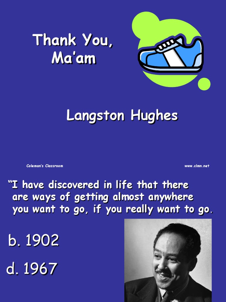 Thank You, Ma'am: Langston Hughes | PDF