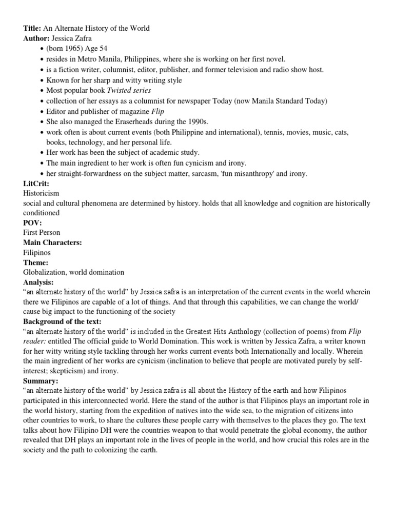 Alternate History of The World | PDF | Alternate History | Philippines