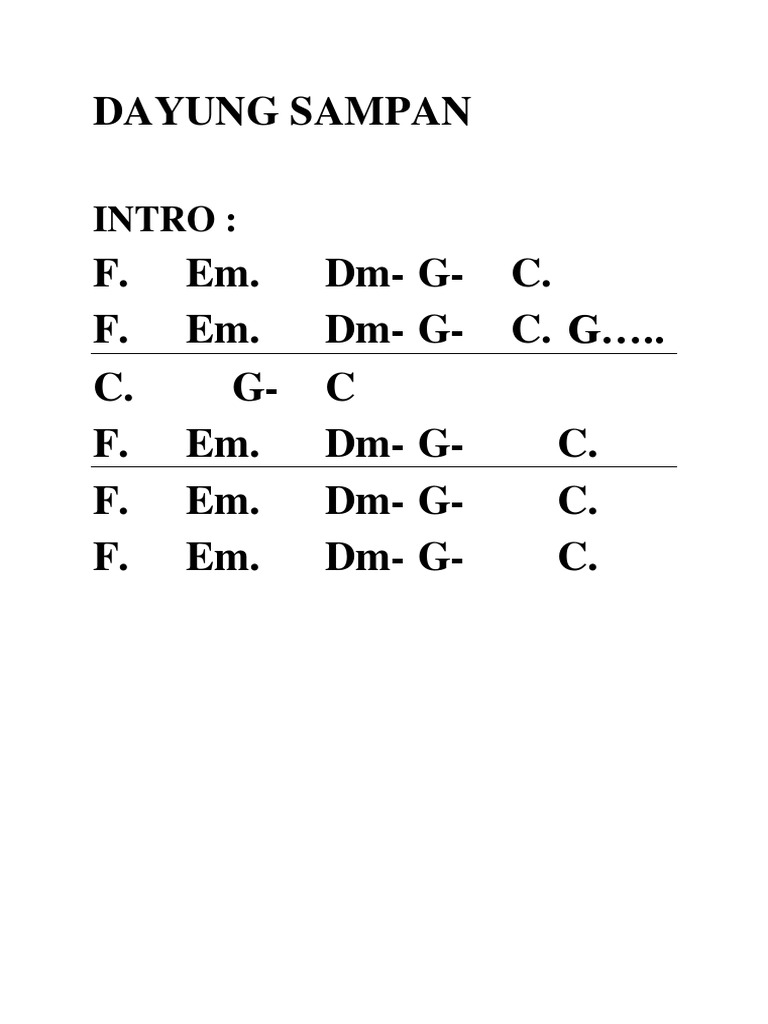 Chords for Dayung Sampan Song | PDF