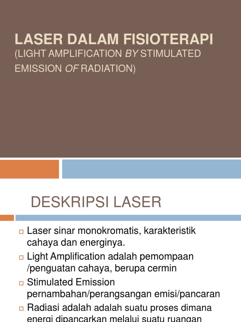 Laser Dalam Fisioterapi | PDF | Kesehatan Holistik | Sains & Matematika