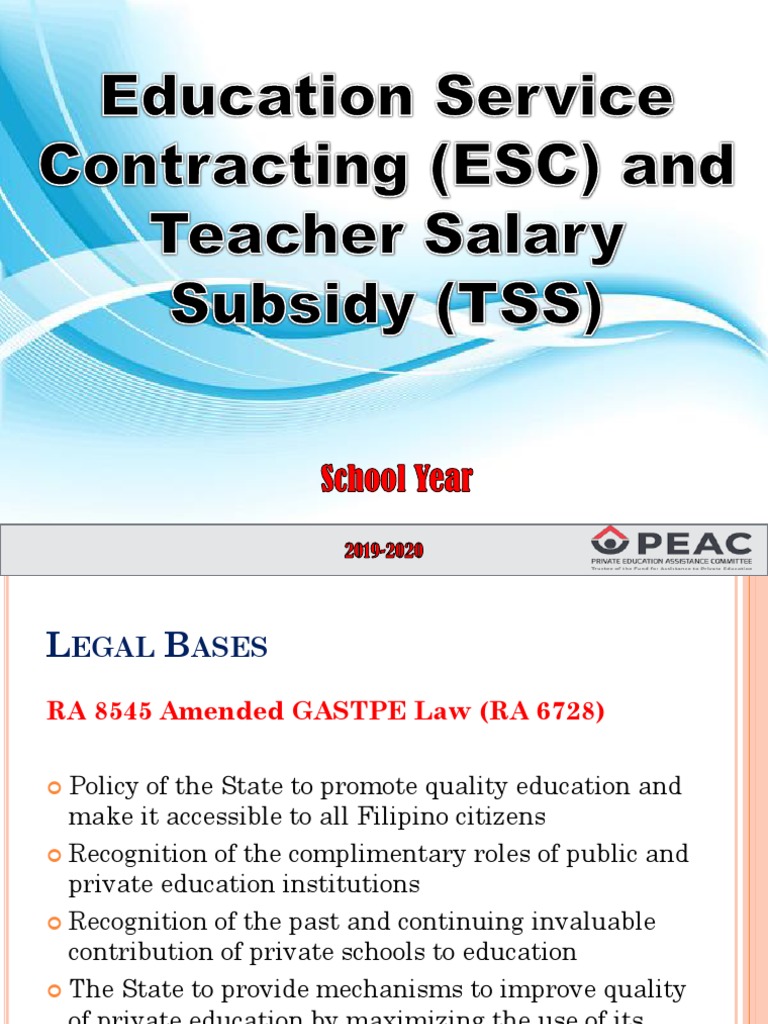 Esc Tss Powerpoint | PDF | Private School | Government