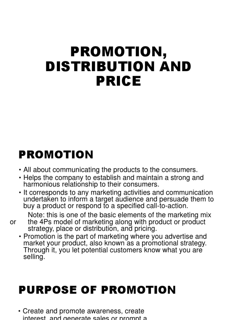Promotion Distribution and Price | PDF | Promotion (Marketing) | Pricing