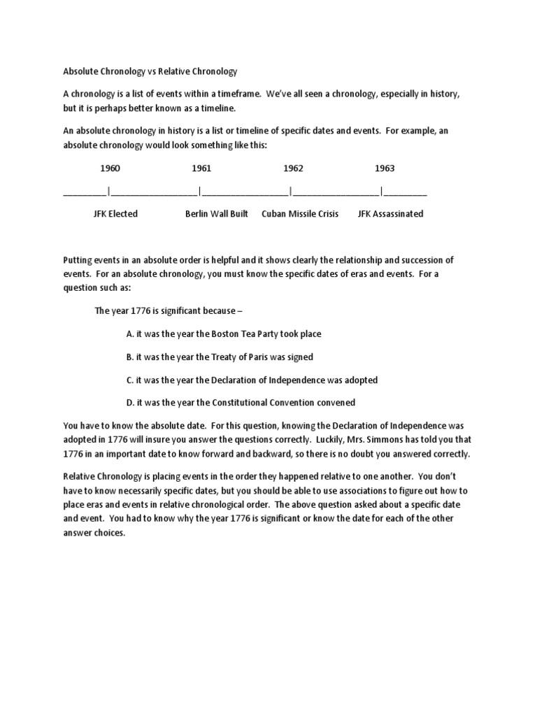 Absolute Chronology Vs Relative Chronology | PDF | Great Depression ...