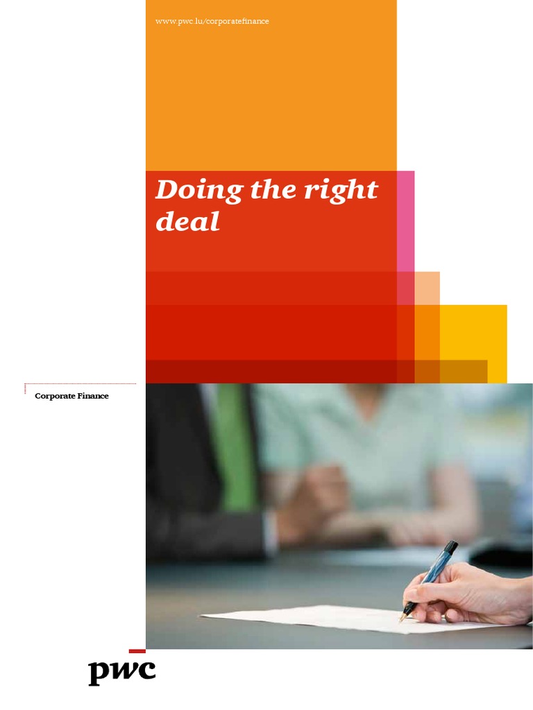 PWC Doing The Right Deal | PDF | Mergers And Acquisitions | Valuation ...