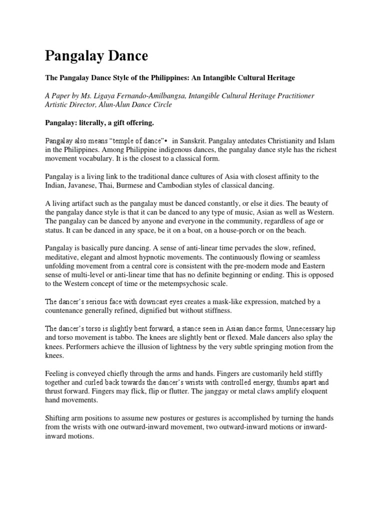 Pangalay Dance | PDF | Dances | Hand