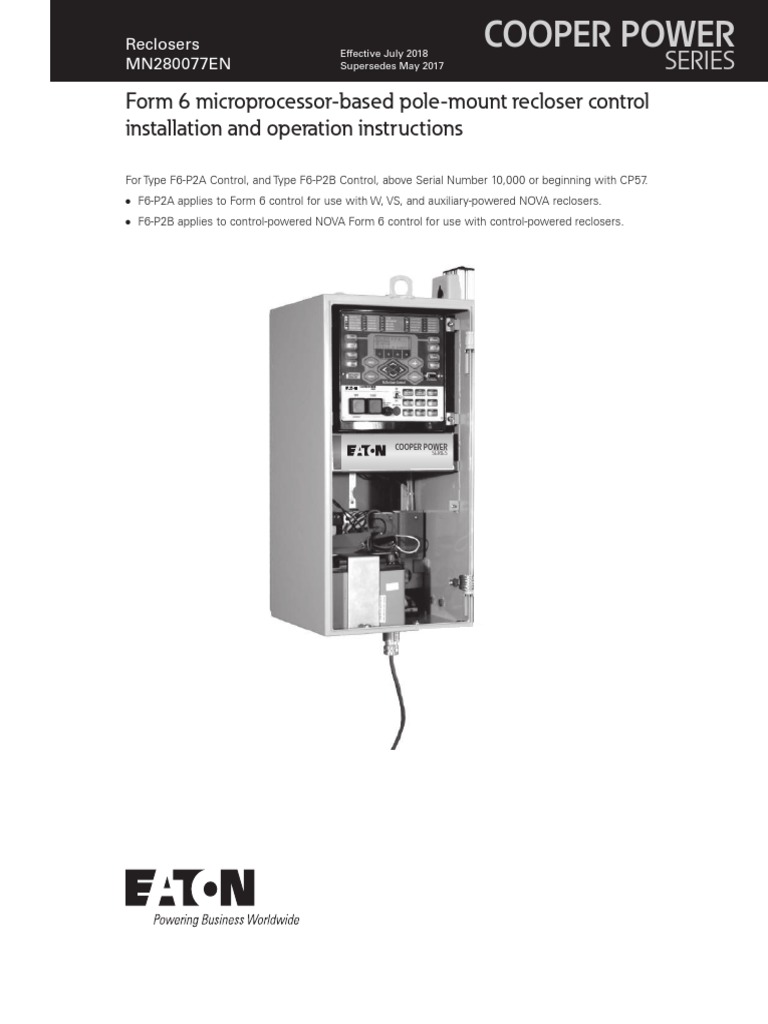 Form 6 Pole Mount Recloser Control Instructions Mn280077en PDF | PDF ...