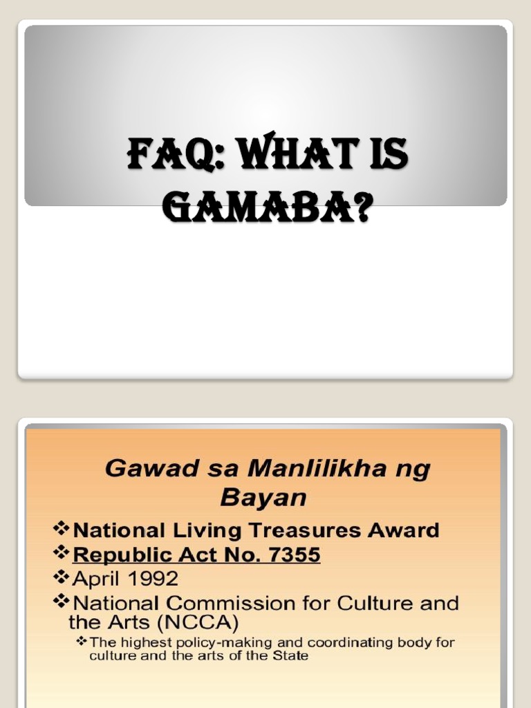 Faq: What Is Gamaba? | PDF | Lifestyle