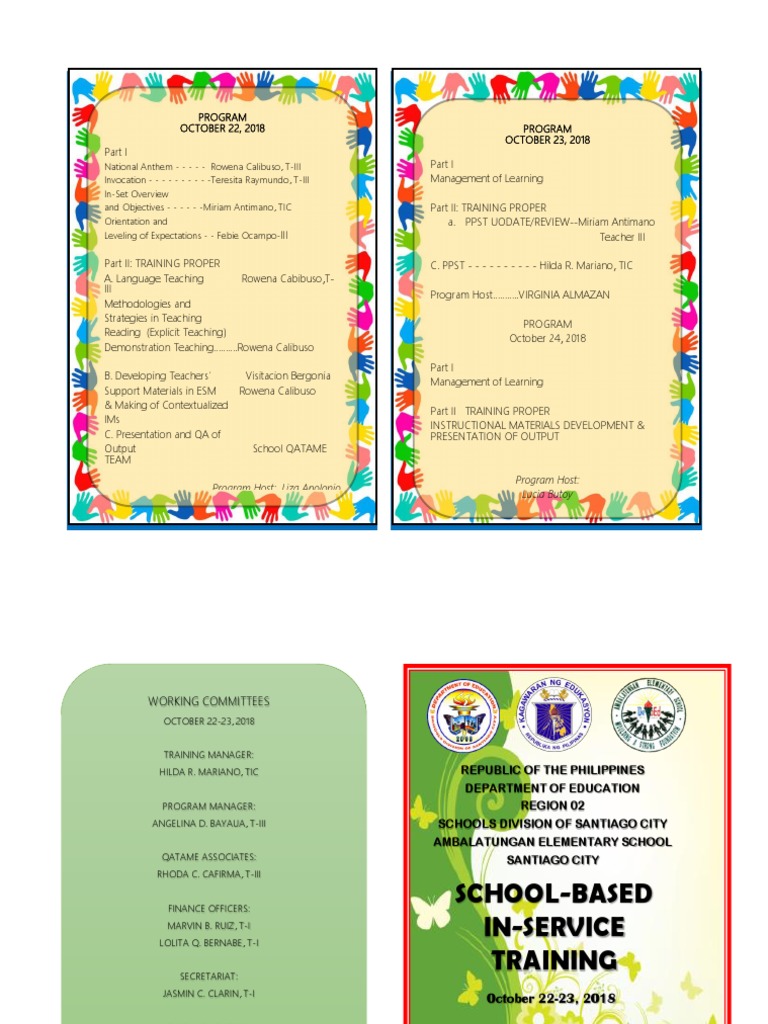 Inset Program | PDF | Teaching | Learning