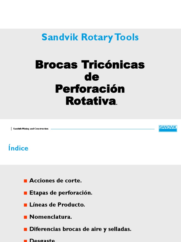 Presentación Brocas Tricónicas Perú 2011 01 | PDF | Tungsteno | Acero