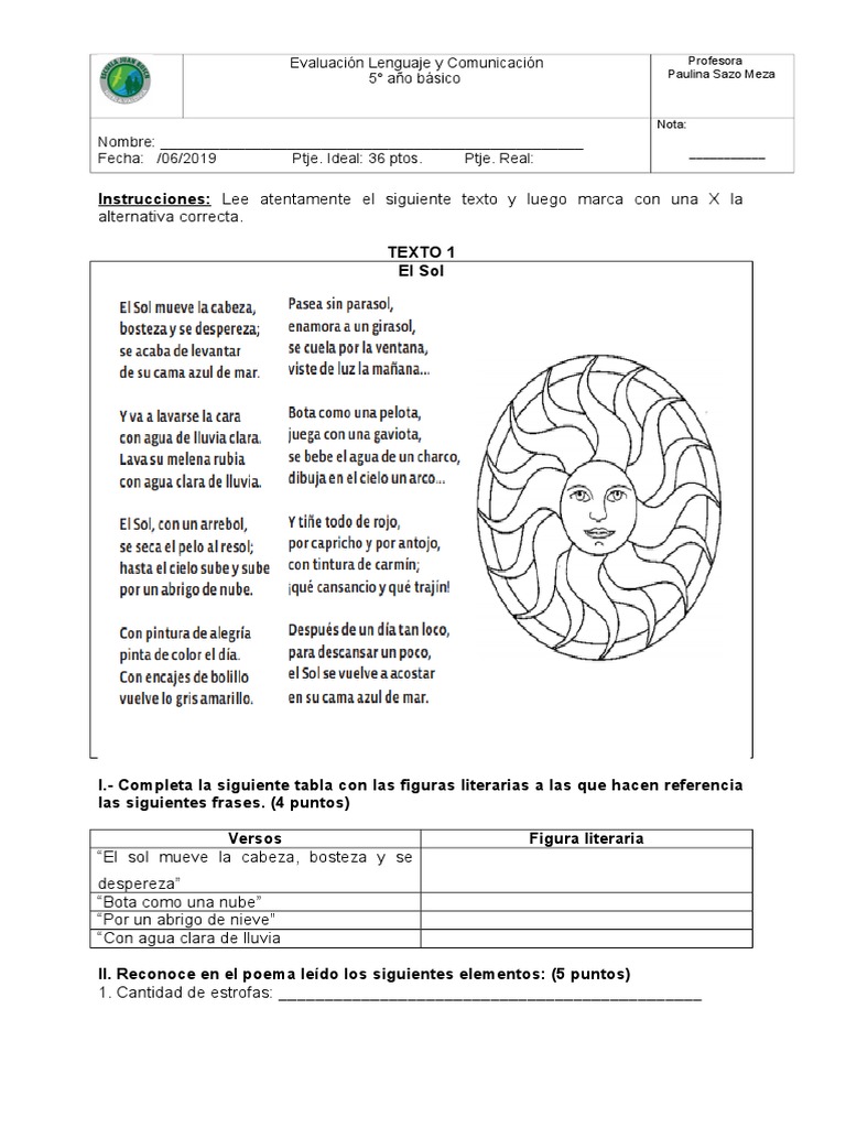 Prueba El Poema | PDF | Rima | Poesía