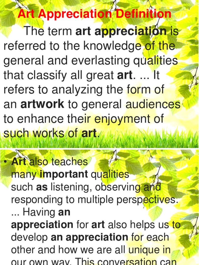 Art Appreciation Benefits Explained | PDF