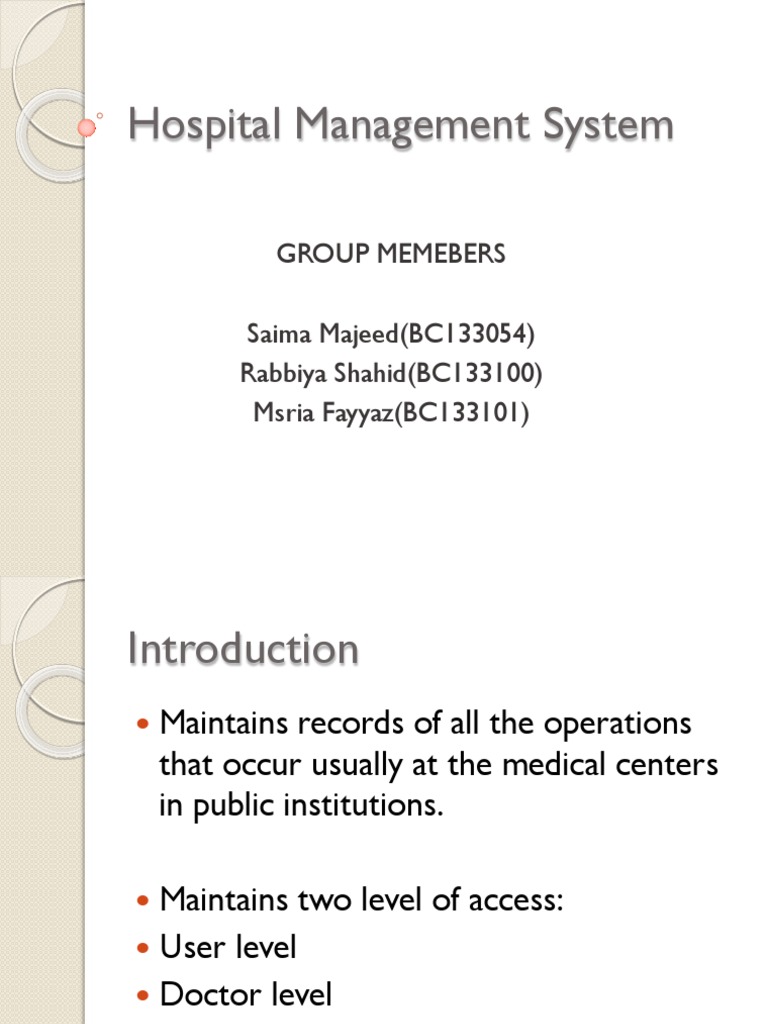 Hospital Management System | Download Free PDF | Use Case | Hospital