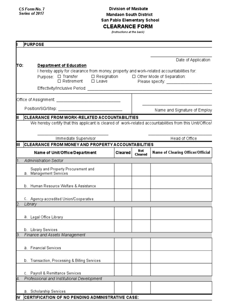 Masbate Clearance Form Instructions | PDF | Government | Business