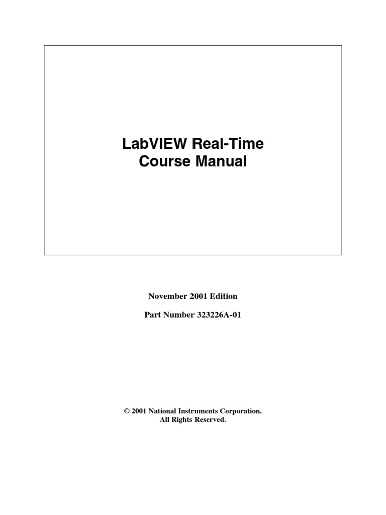 Labview Real-Time Course Manual: November 2001 Edition Part Number ...