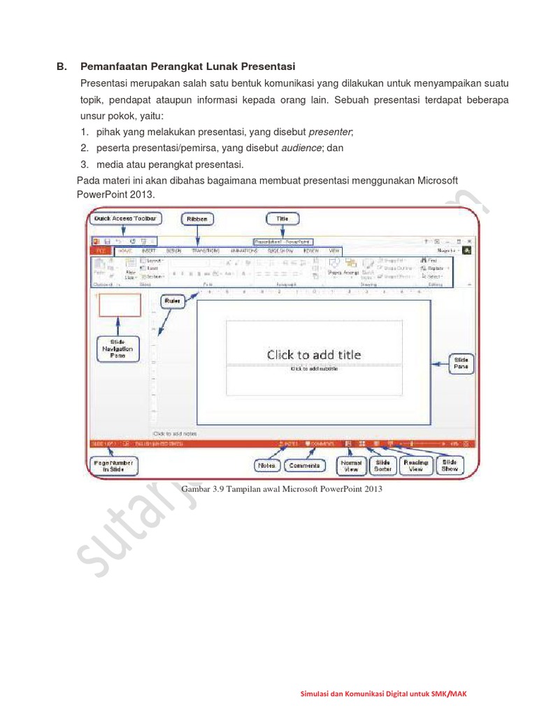 SIMKOMDIG Materi 5 Pemanfaatan Perangkat Lunak Presentasi | PDF | Komputer