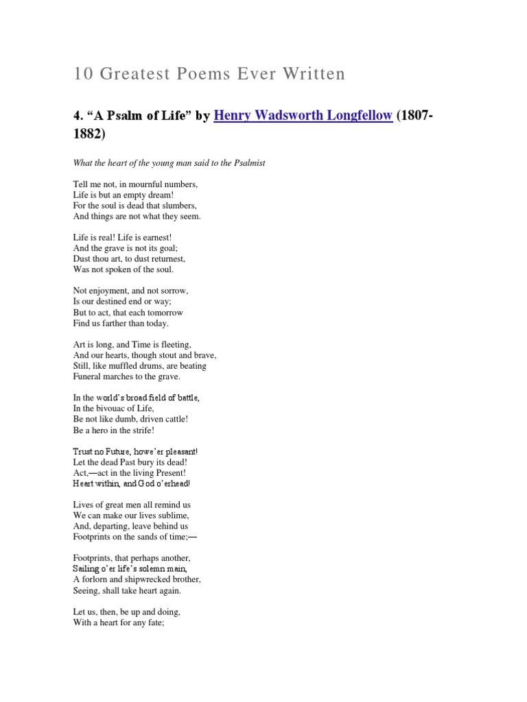 10 Greatest Poems Ever Written 4 & 3 | PDF
