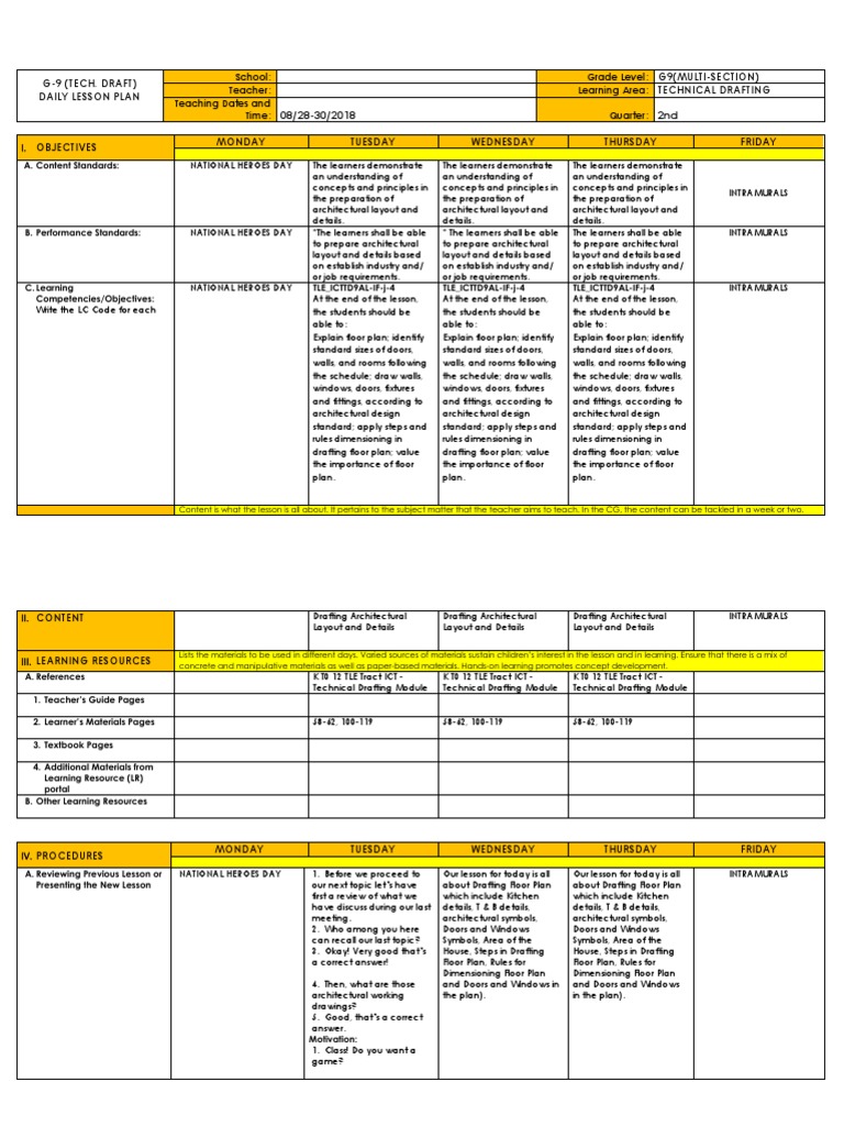 G-9 (Tech. Draft) Daily Lesson Plan G9 (Multi-Section) Technical ...