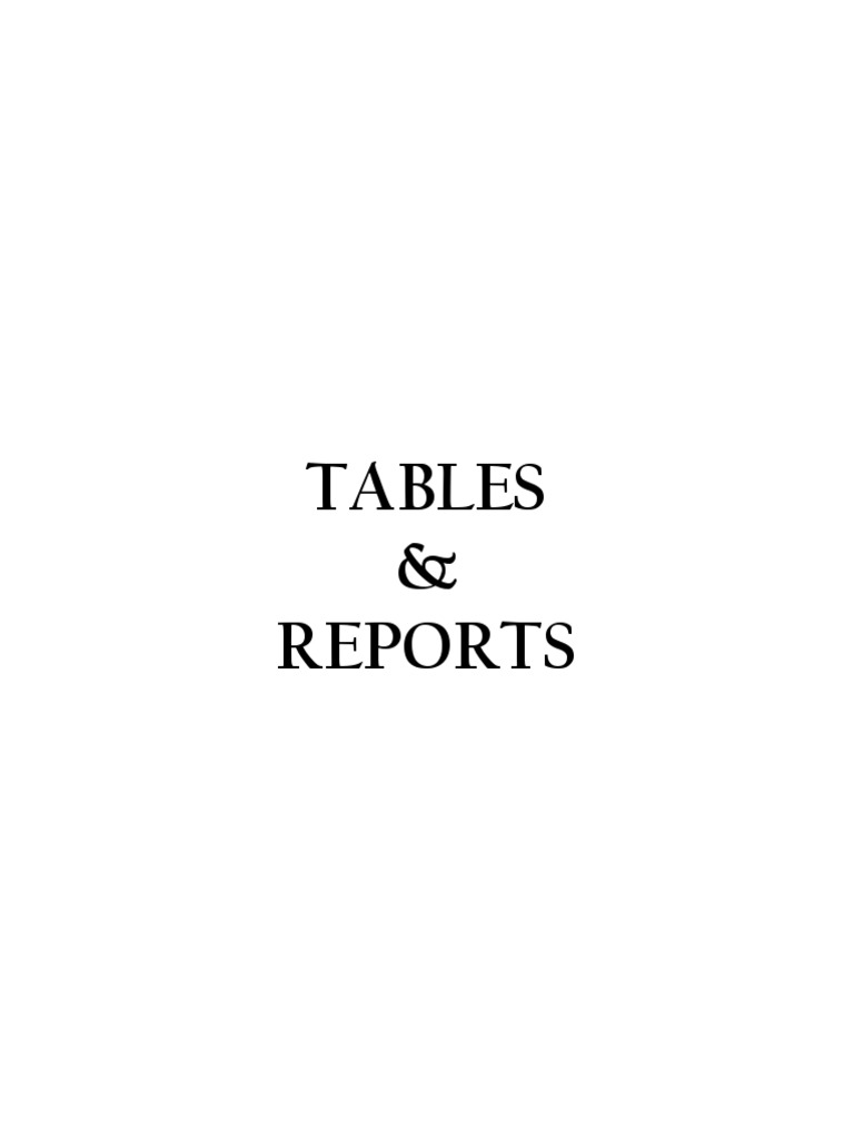 Tables and Reports | PDF | Accounting | Business