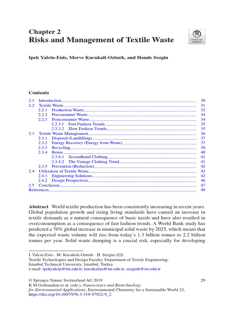 Risks and Management of Textile Waste | PDF | Composite Material | Biogas