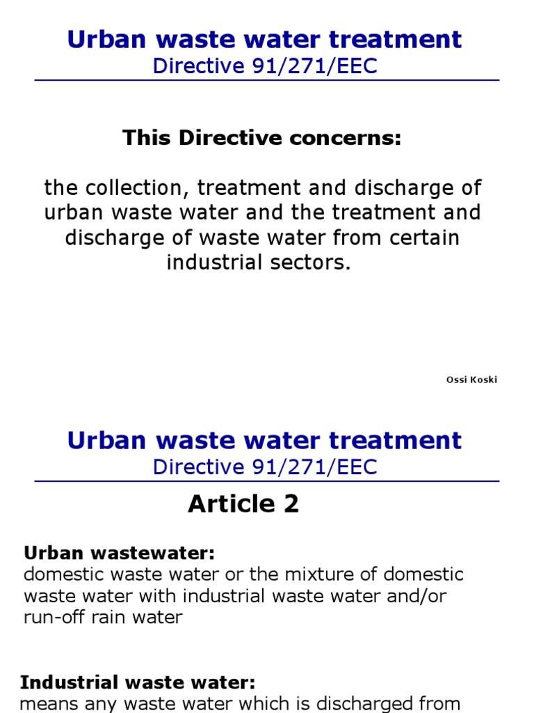 Urban Wastewater Directive Guide | PDF | Wastewater | Sewage Treatment