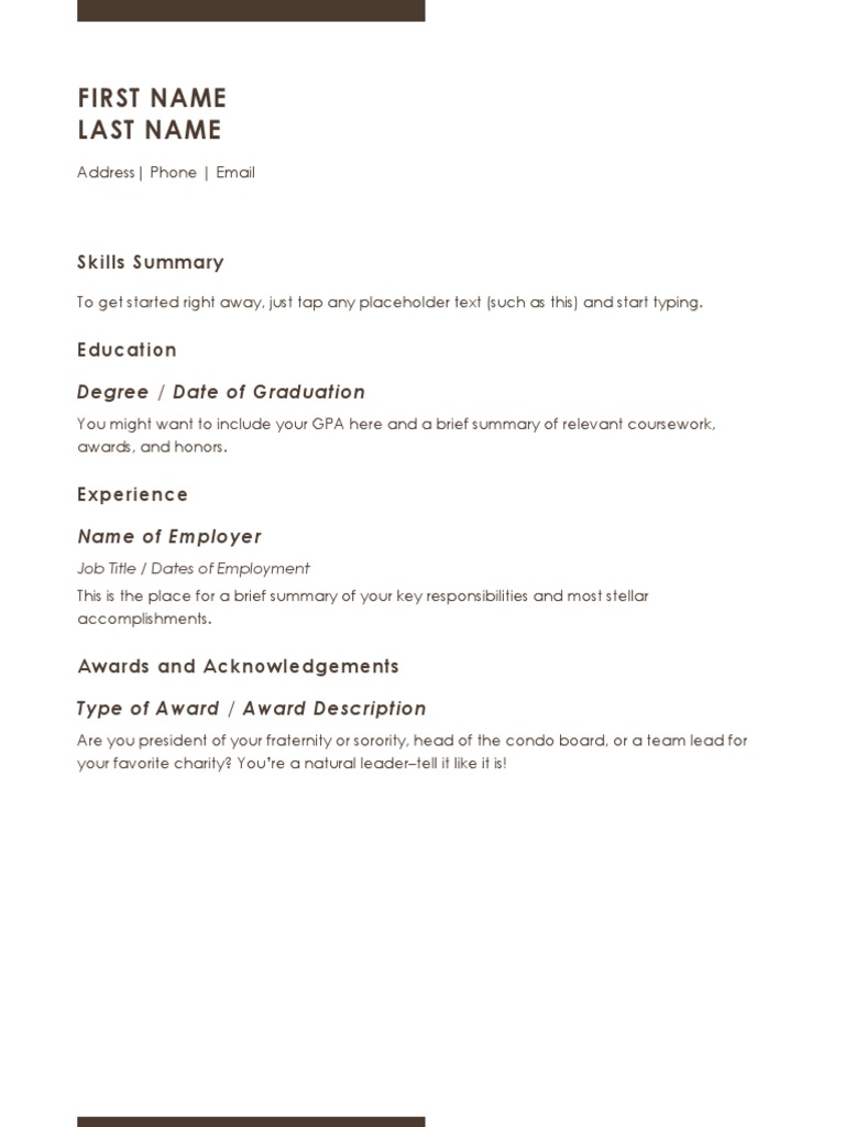 First Name Last Name: Skills Summary | PDF