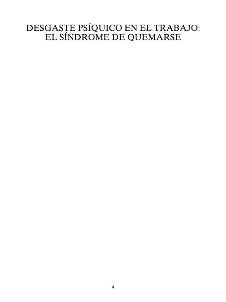 Desgaste Psíquico en El Trabajo El Síndrome de Quemarse - Pedro Gil ...