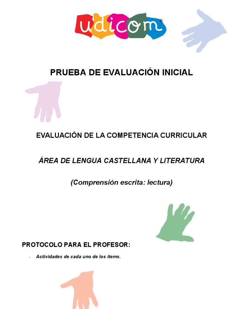 Prueba de Comprensión Inicial | PDF | Lengua española