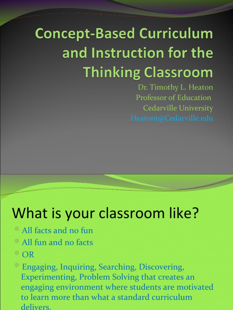 Concept Based Thinking | PDF | Curriculum | Behavior Modification