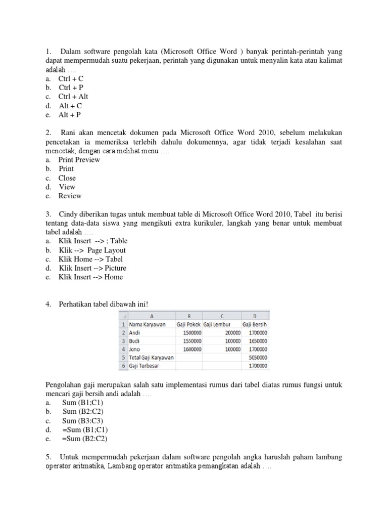 Soal Simkomdig | PDF