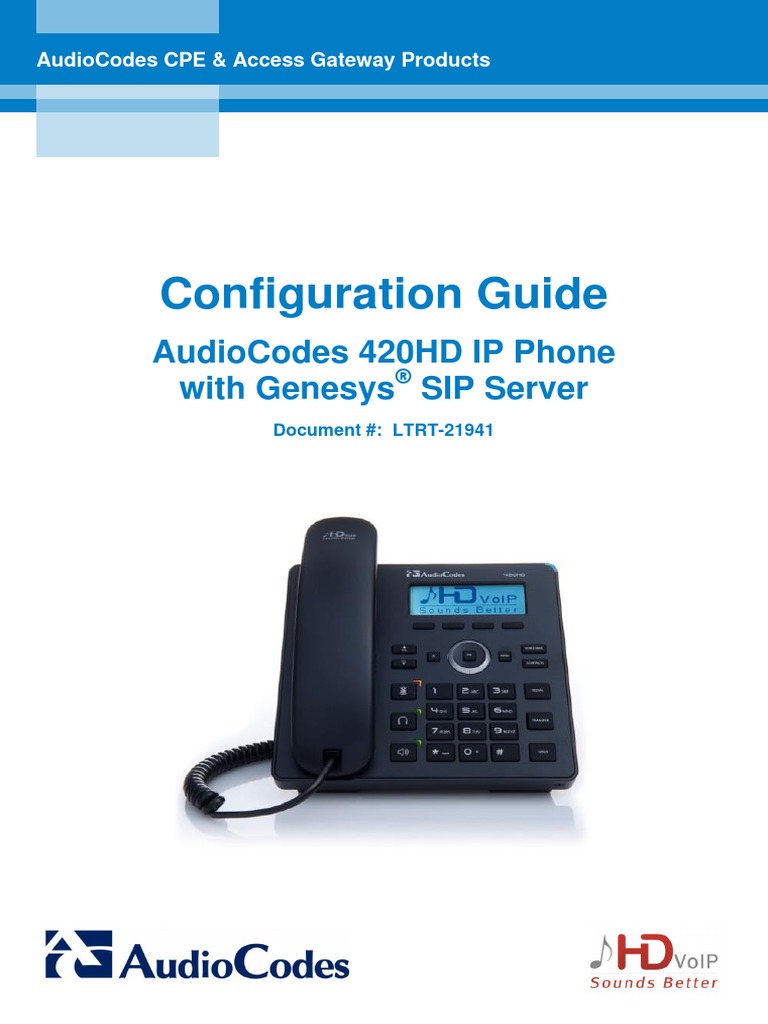 Phone Genesys Configuration | PDF | Session Initiation Protocol | Port (Computer Networking)