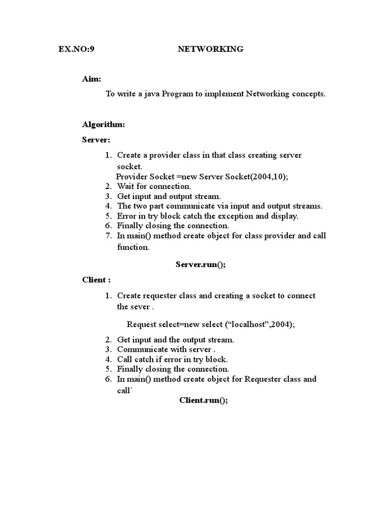 Oop Networking Pdf Network Socket Server Computing 6663