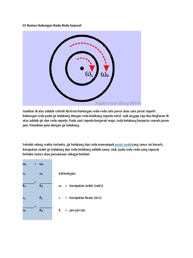 1 Rumus Hubungan Roda | PDF