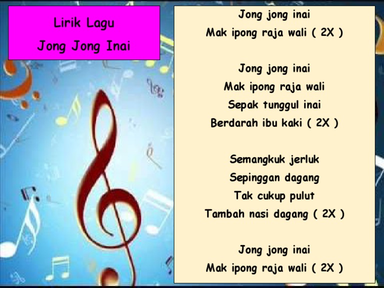 Lirik Lagu Jong Jong Inai | PDF