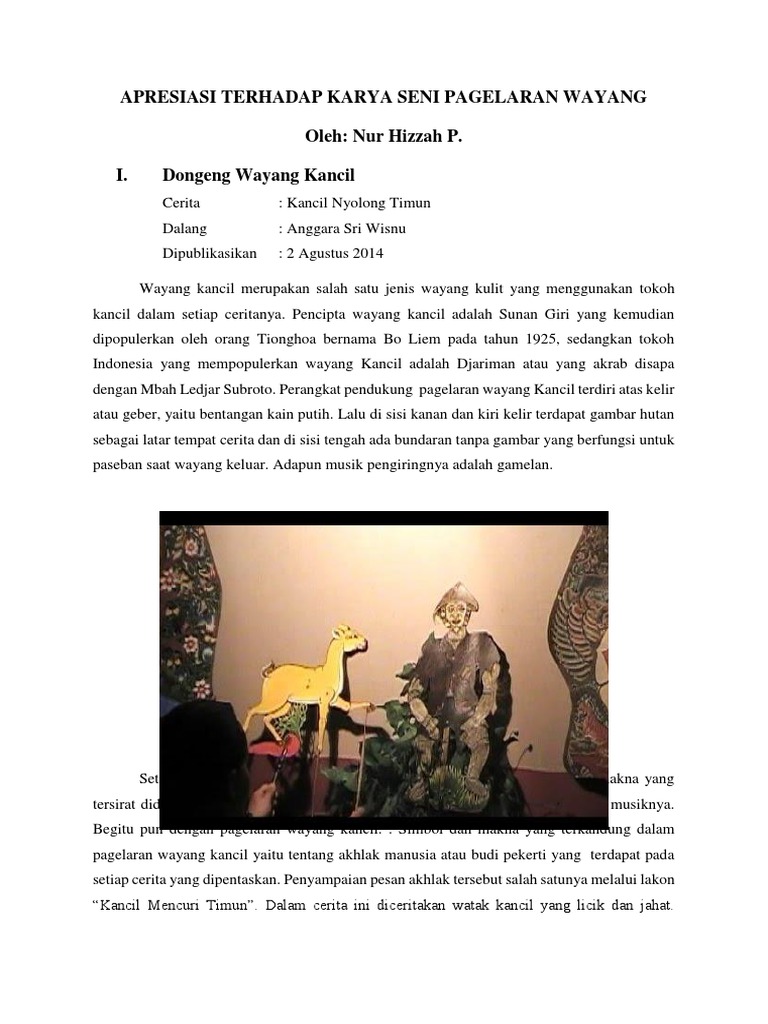 Apresiasi Wayang | PDF | Fiksi Umum