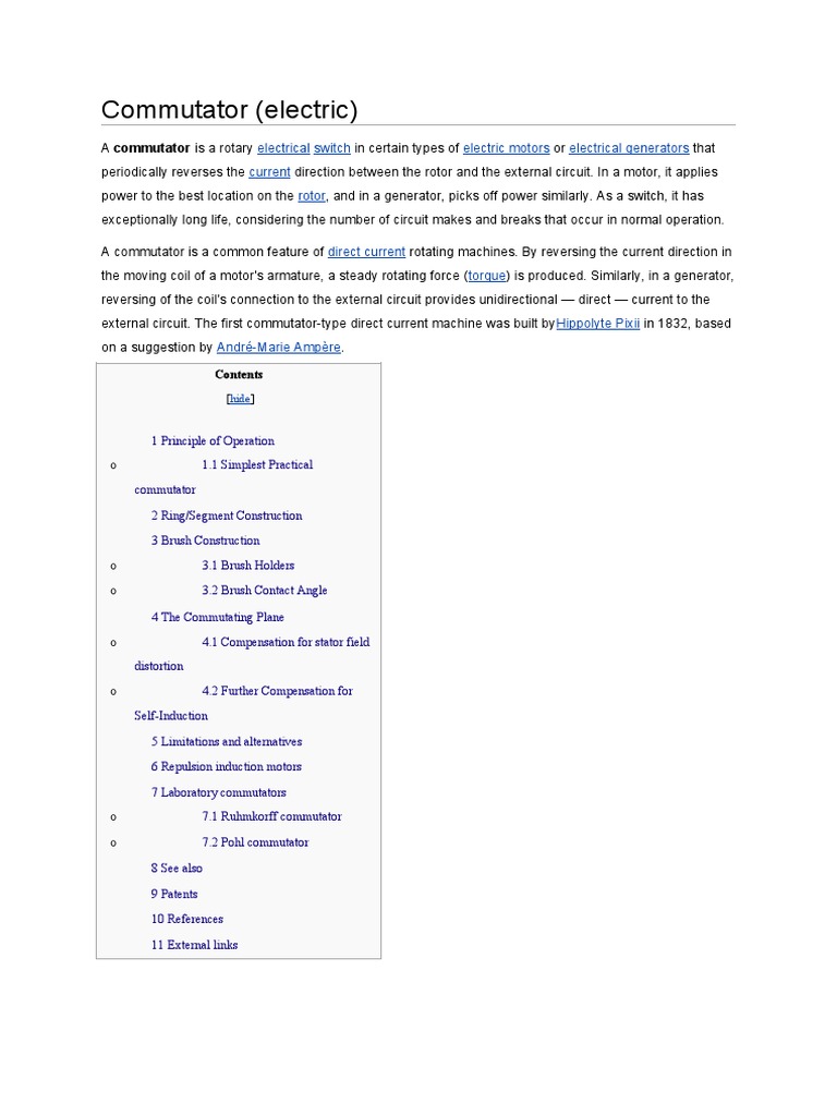 Commutator (Electric) : Electrical Switch Electric Motors Electrical ...