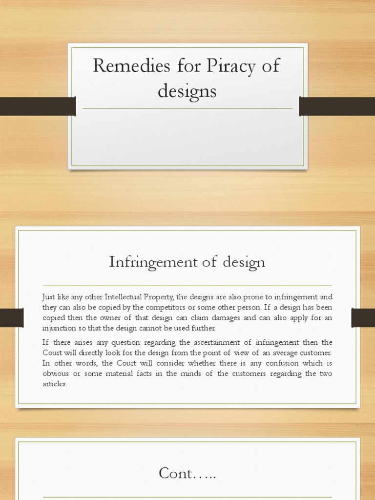 Remedies for Design Piracy | PDF | Copyright Infringement | Trademark