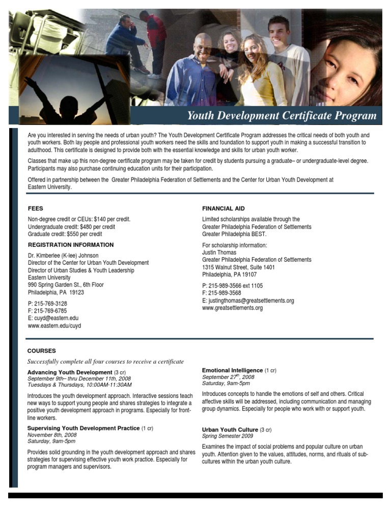 Urban Youth Development Certificate Program | PDF | Youth | Philadelphia
