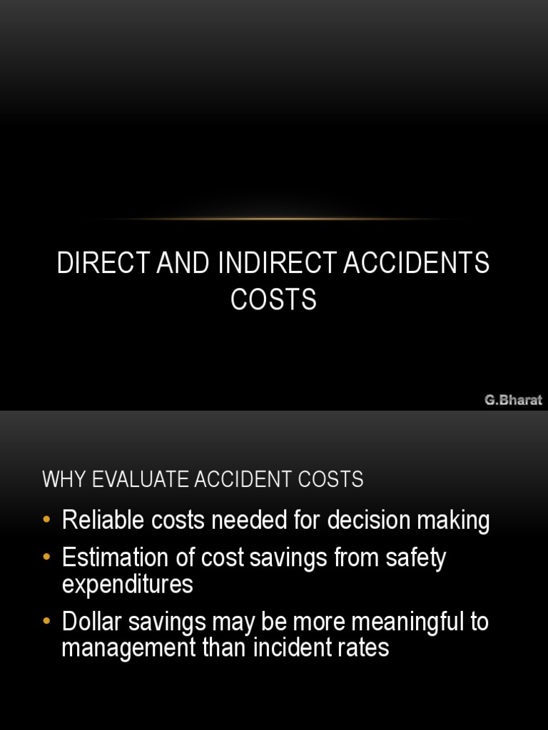 Accident Cost Direct and Indirect | PDF | Insurance | Employment