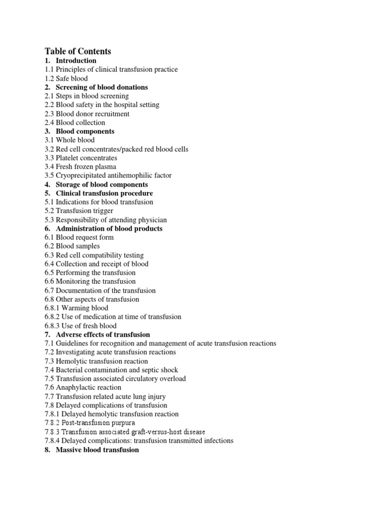 Blood Transfusion Safety Guidelines | PDF | Blood Transfusion | Blood ...