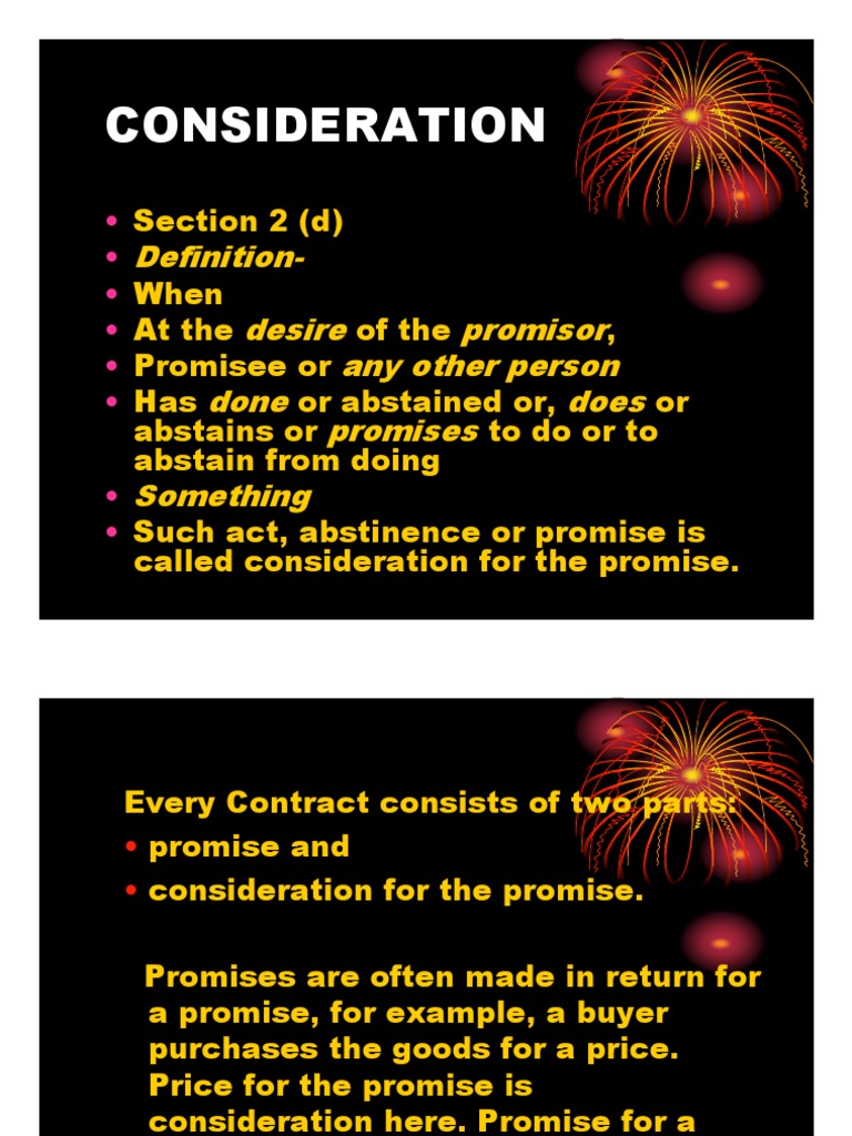 Contract Consideration Essentials | PDF | Law