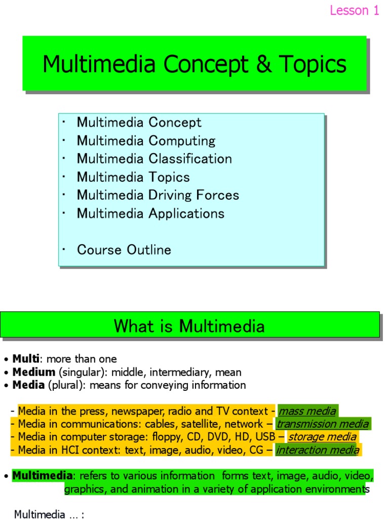 Multimedia Concept & Topics | PDF | Multimedia | Mass Media