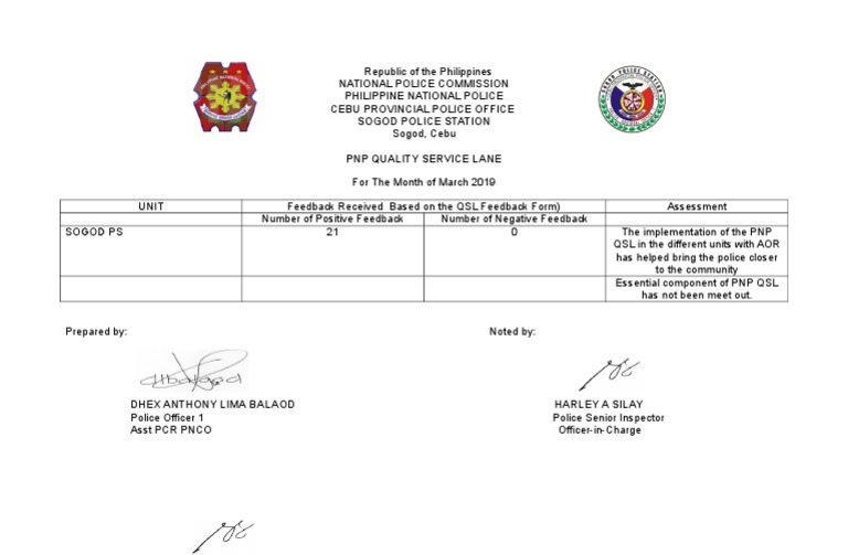 PNP Quality Service Lane | PDF