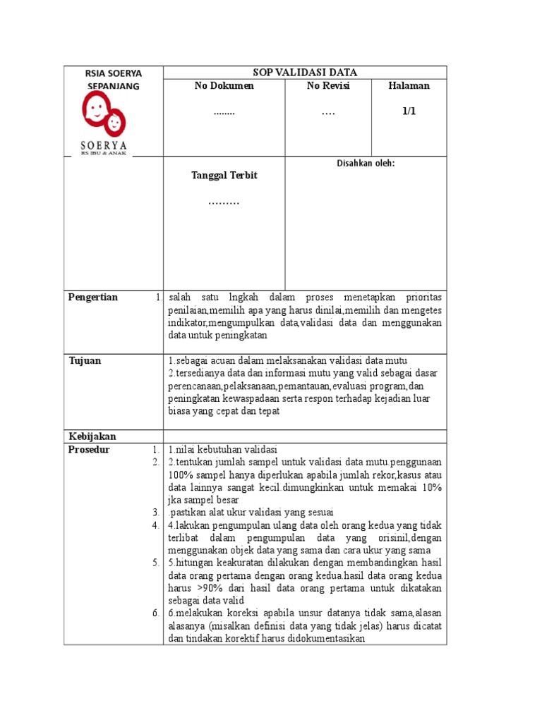 Sop Validasi Data | PDF | Komputer