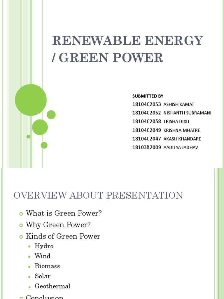 Green Power | PDF | Sustainable Energy | Renewable Energy
