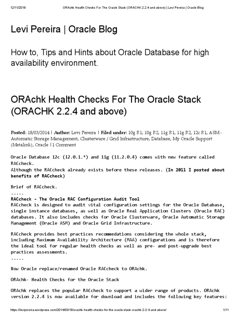 Como Usar Oracheck | PDF | Oracle Database | Superuser