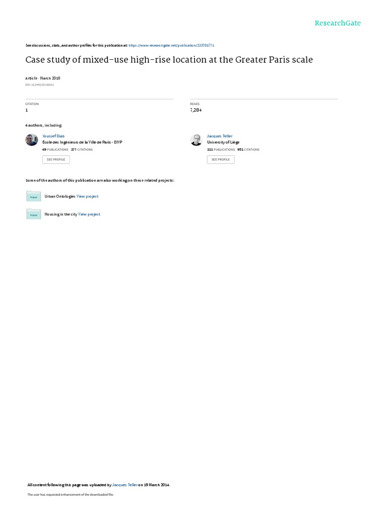 Case Study of Mixed-Use High-Rise Location at The | PDF | Environmental ...